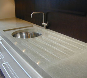 Verdicrete countertop with built-in drain grooves | Hometalk