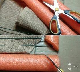 How to Make a Burlap Pool Noodle Wreath For Fall | Hometalk