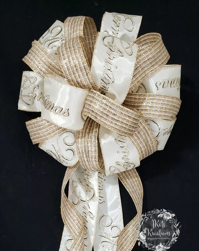 How To Make A DIY Christmas Tree Topper Bow Large Bow With A Bowdabra Bow Maker Hometalk how-to-make-a-diy-christmas-tree-topper-bow-large-bow-with-a-bowdabra-bow-maker-hometalk