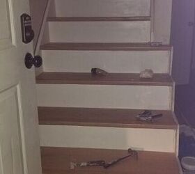 How do i fix the open exposed stair landing edge? | Hometalk